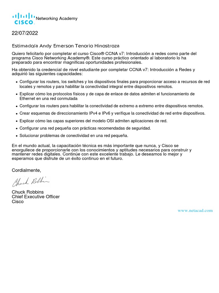 Andy EmersonTenorio Hinostro-202201-152V CCNA-letter | PDF