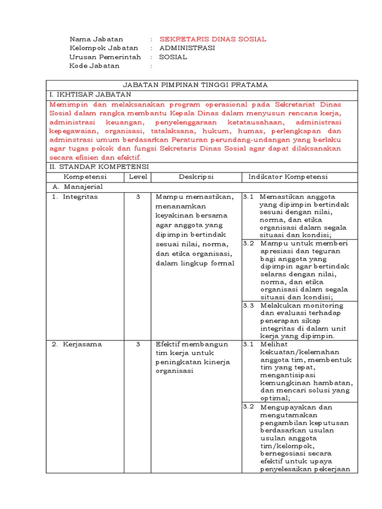 Contoh SKJ Ess III Sekdin | PDF