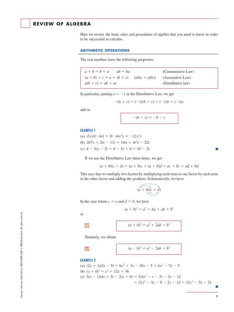6et Reviewofalgebra | PDF