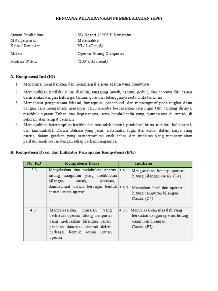 RPP MTK PBL Ok | PDF