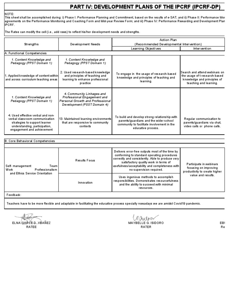Obj. 18 Part IV Development Plans | Download Free PDF | Learning | Pedagogy