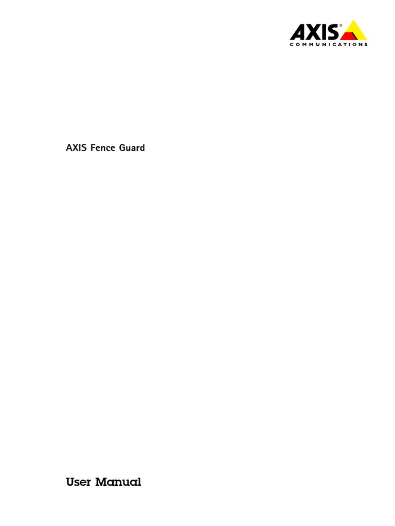 AXIS Fence Guard: User Manual | PDF | Application Software ...