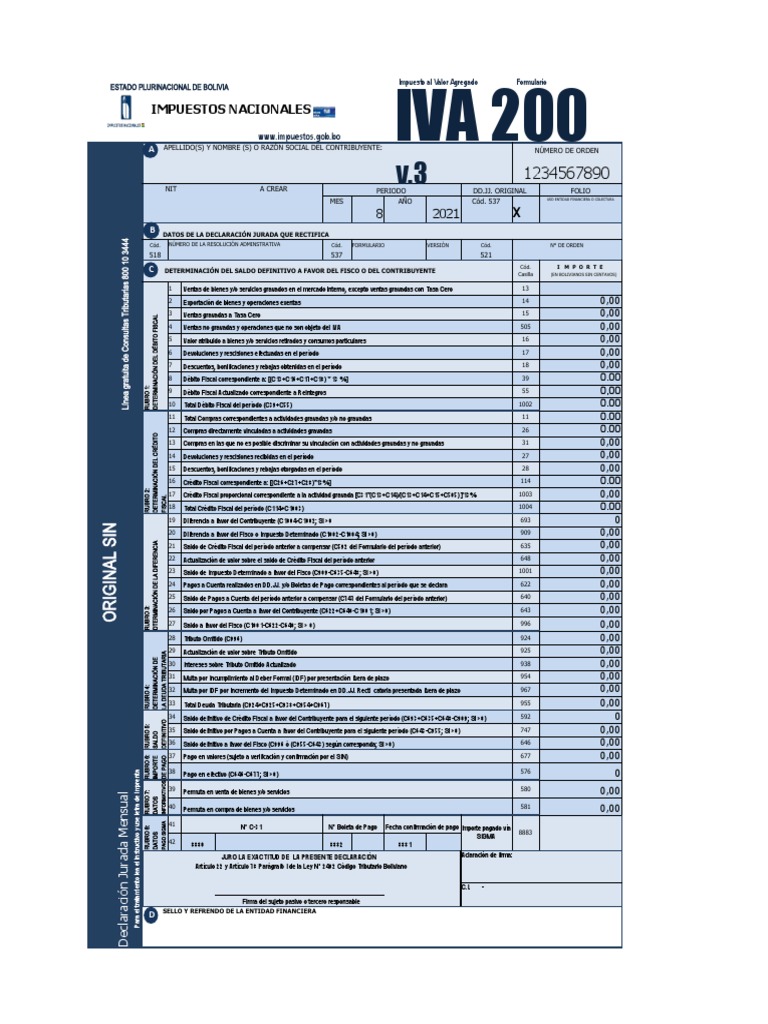 Formulario 200 IVA | PDF | Impuesto al valor agregado | Impuestos