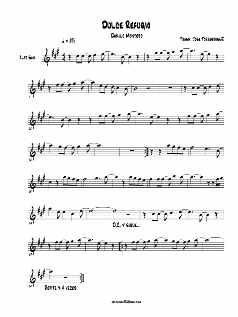 Dulce Refugio, Danilo Montero, SaxEb | PDF