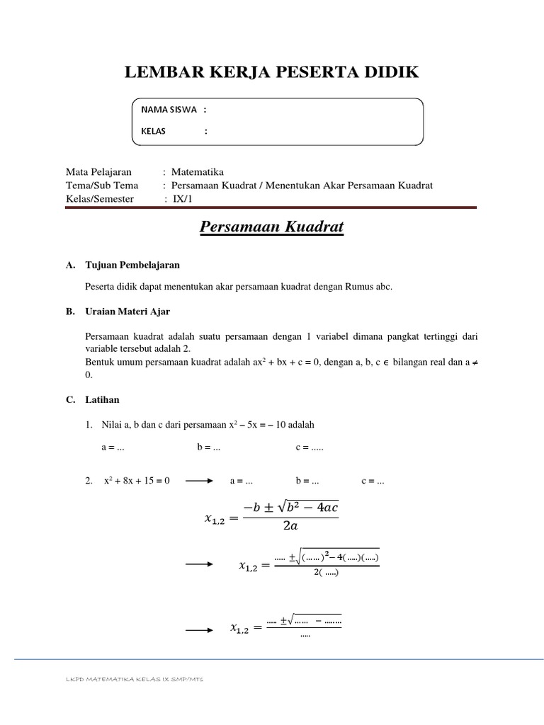 2020 09 30 LKPD Rumus Abc | PDF