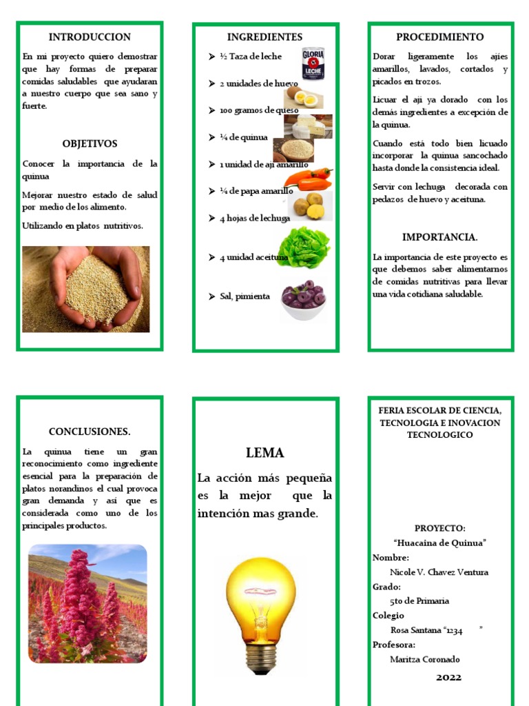 Quinua Triptico 2 | PDF | Cocina de las Americas | Preparación de ...