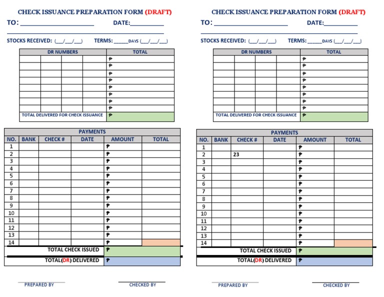Check Issuance Preparation Form Pdf Banking Economy Of Asia