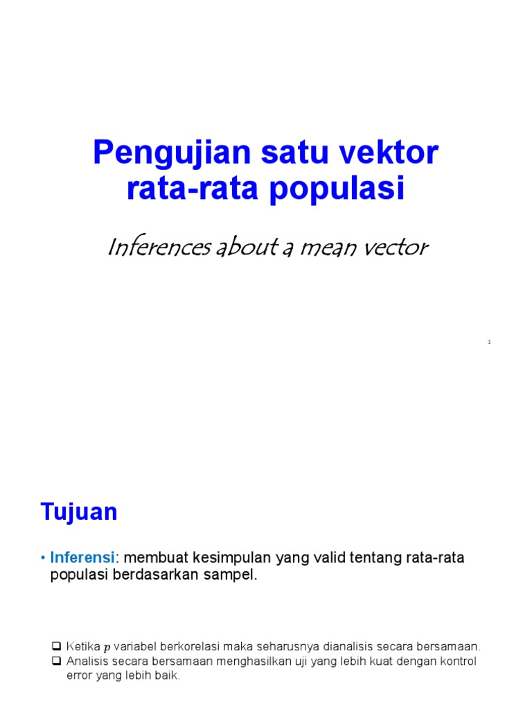 3.pengujian Satu Vektor Rata-Rata | PDF