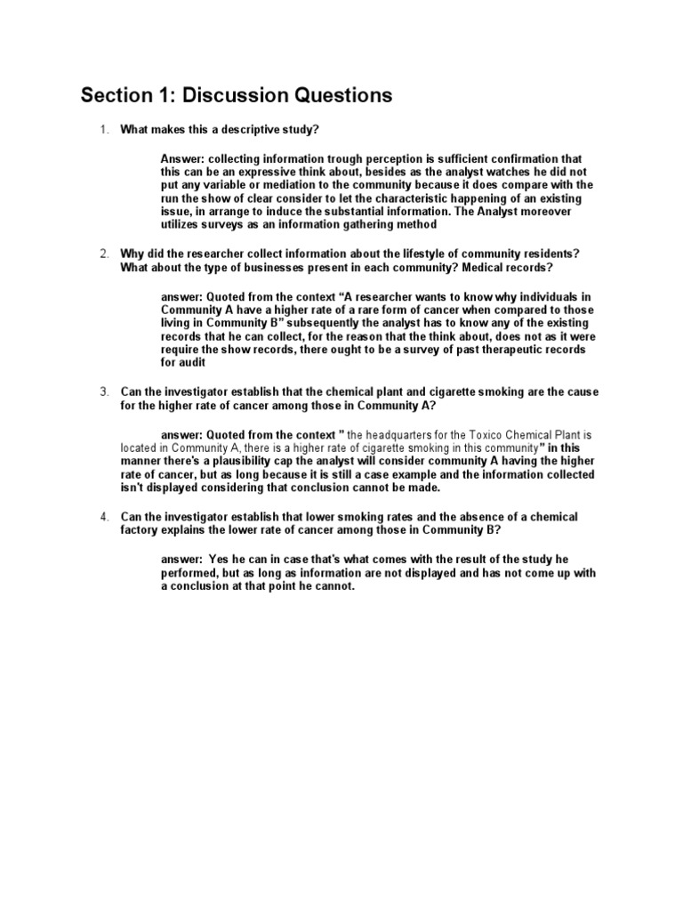 Section 1: Discussion Questions | PDF | Cancer | Information