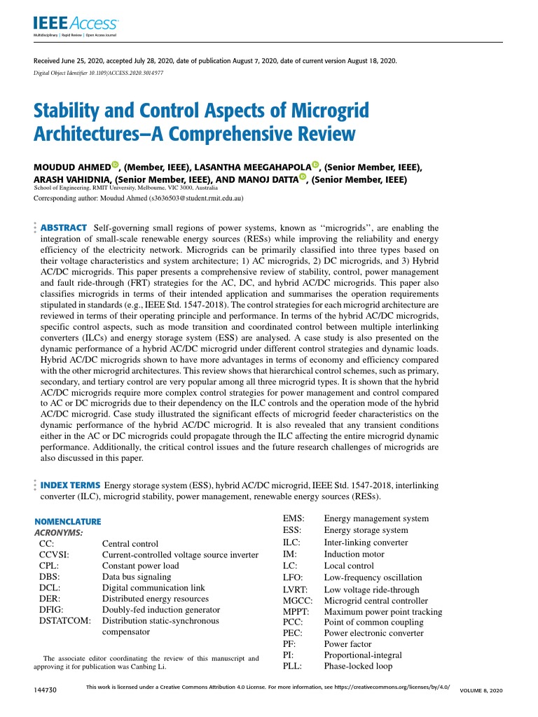 Stability and Control Aspects of Microgrid Architectures-A ...