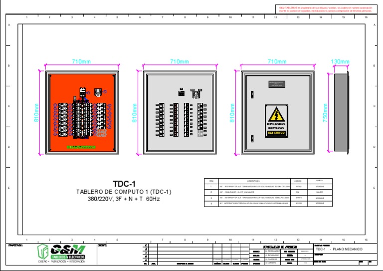 Plano Mecanico Tablero Electrico TDC-1 | PDF