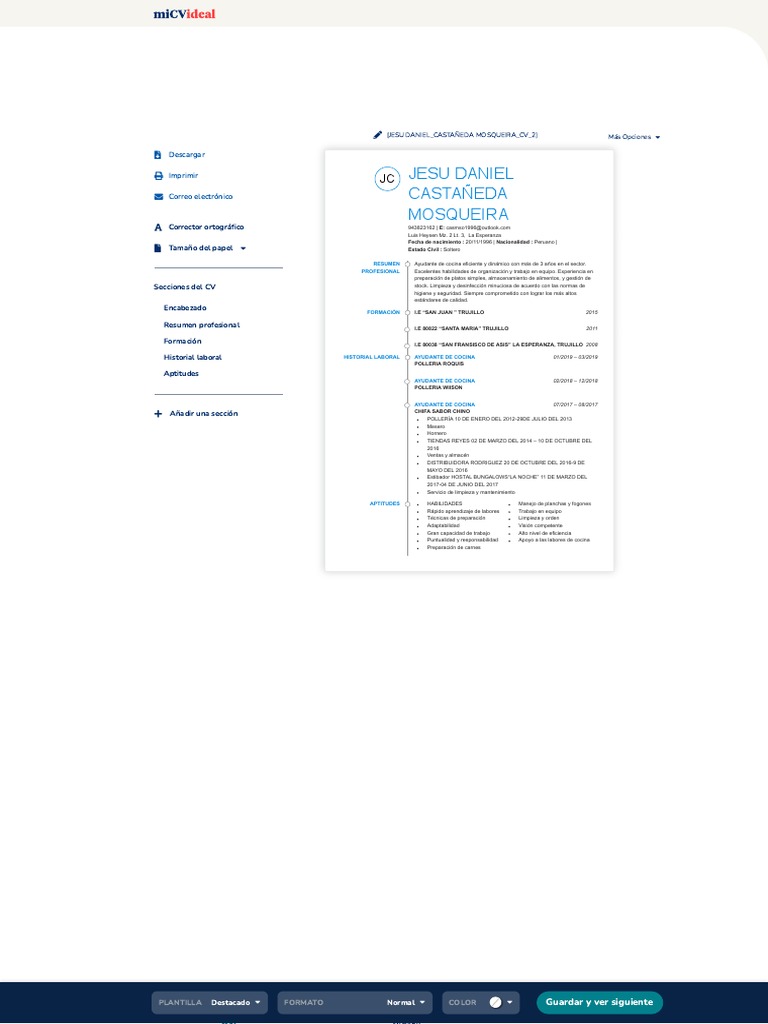 Finalizar CV - Mi CV Ideal | PDF