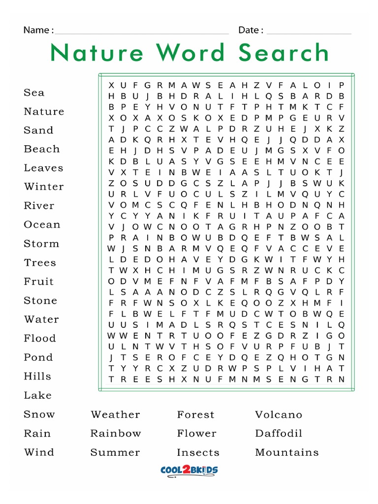 Nature Word Search | PDF