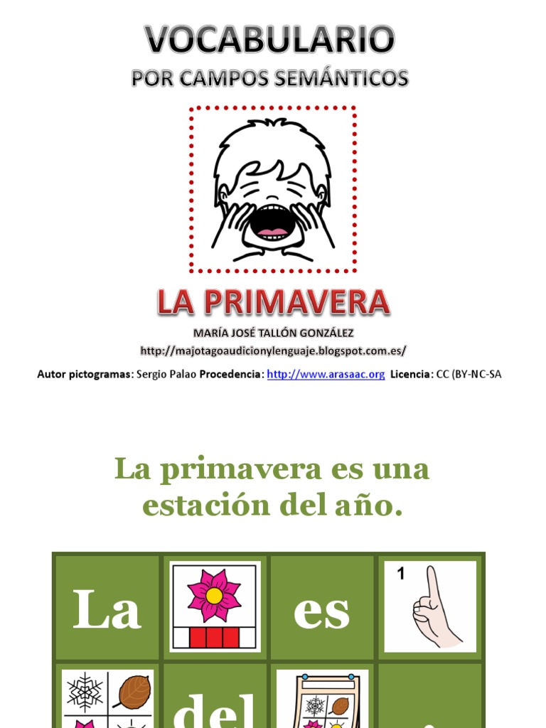 Vocabulario Campos Semanticos La Primavera 3-4 Anyos | PDF