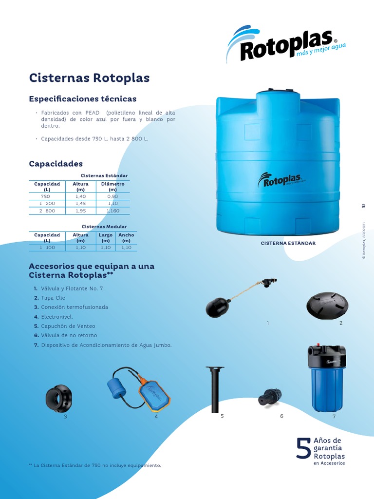 Ficha Tecnica Cisterna AGOSTO 21 | PDF | Agua