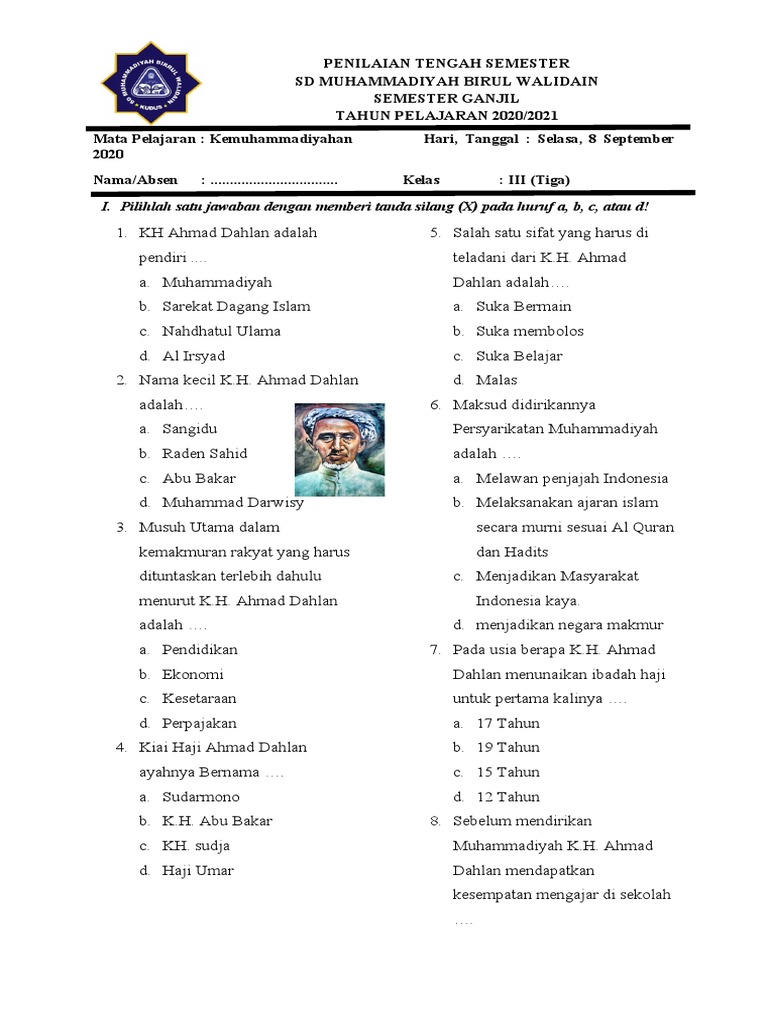 Uts KMD Kelas 3 Tp. 2020-2021 | PDF