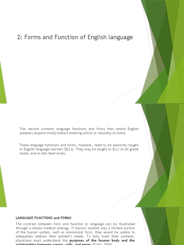 Forms and Function of English Language | PDF | Subject (Grammar) | Clause