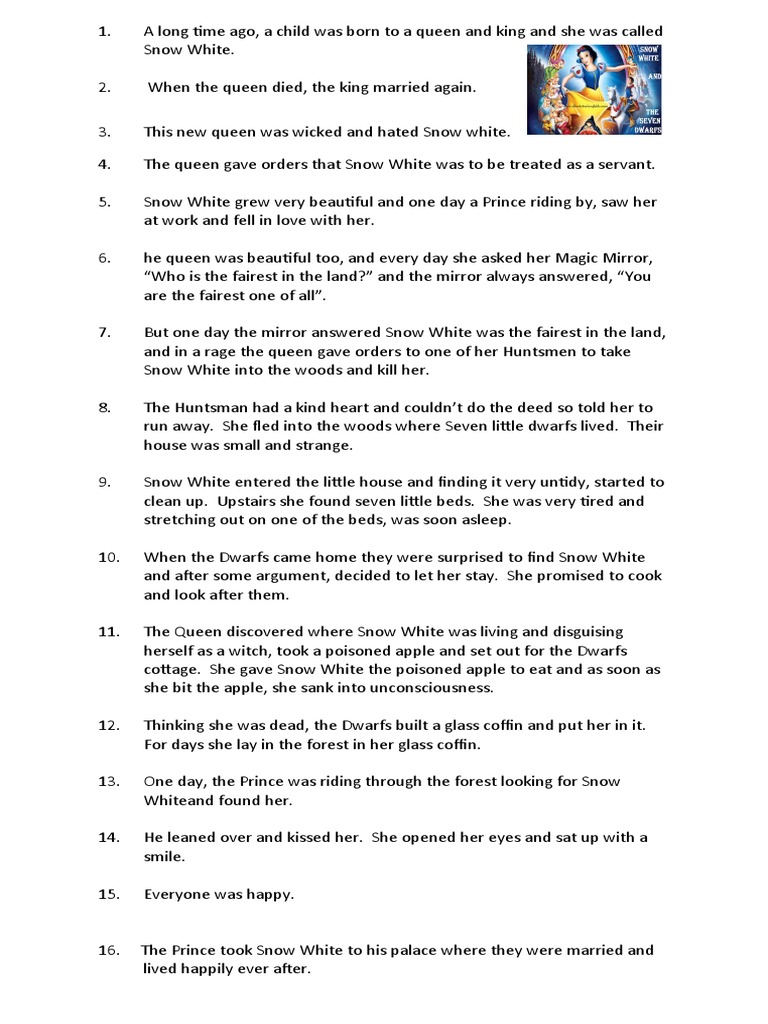 Snow White and Seven Dwarft | PDF | Snow White | Elements Of Fiction