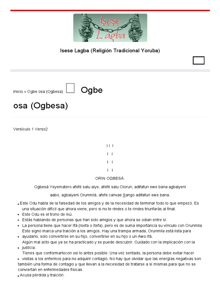 Osa (Ogbesa) | PDF | Relaciones personales, crianza y desarrollo personal