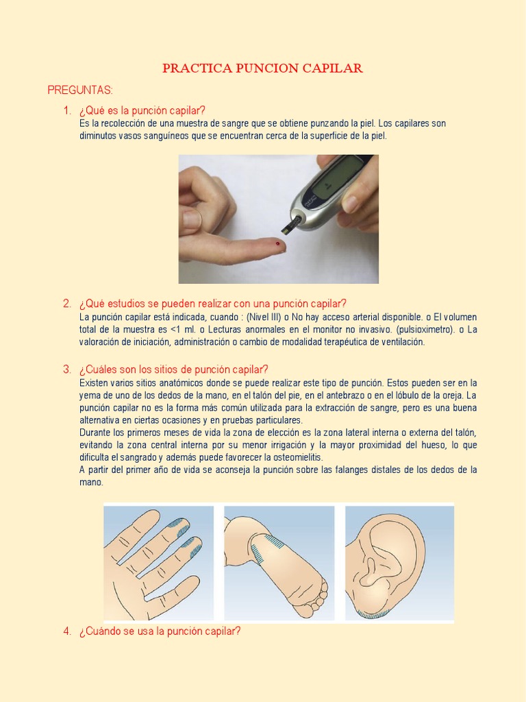 Guía sobre Punción Capilar y Extracción de Sangre | PDF | Capilar | Sangre