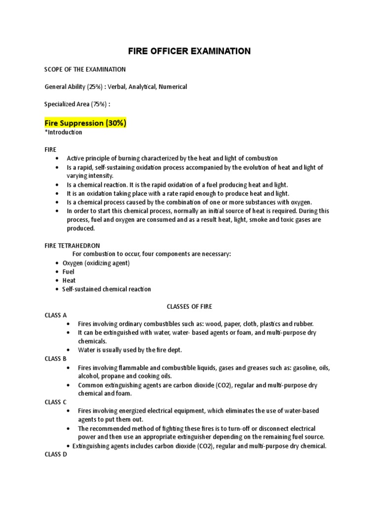 Fire Officer Examination Overview | PDF | Fires | Firefighting