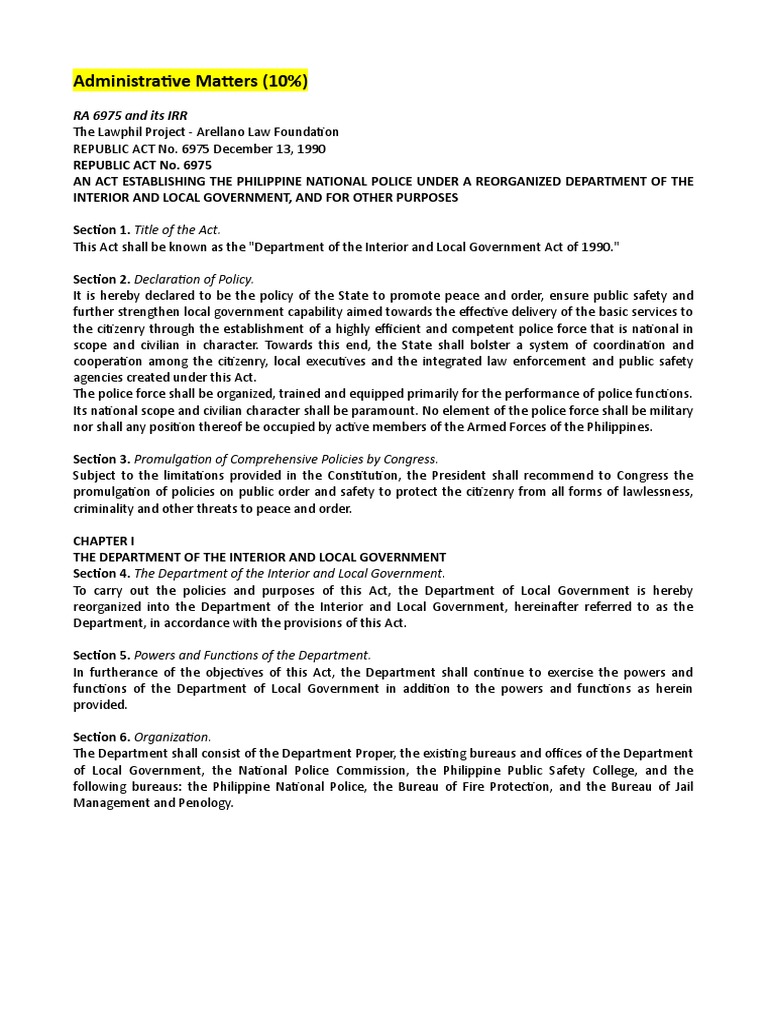 File 4 Administrative Matters 10% | PDF | Inspector | Police