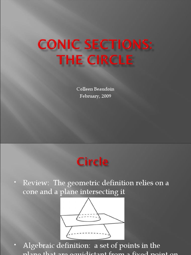 Conic - Sections - Circles FCIT Compat | PDF | Teaching Methods & Materials