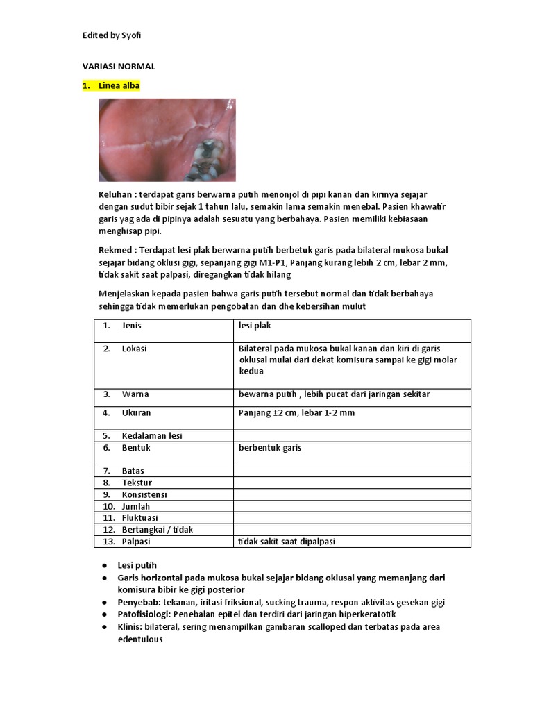 Lesi Oral: Identifikasi & Penanganan | PDF