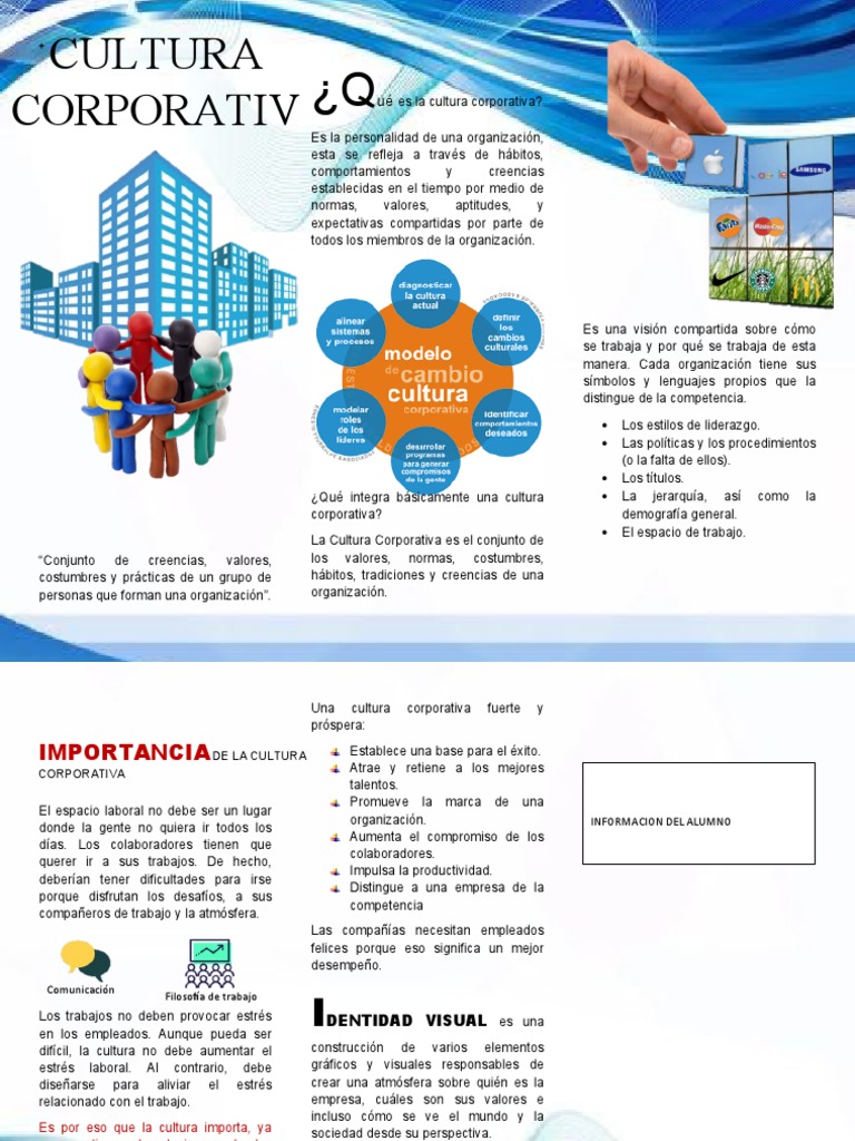 Triptico - IMAGEN COR. ACT.4 | PDF | Cultura organizacional