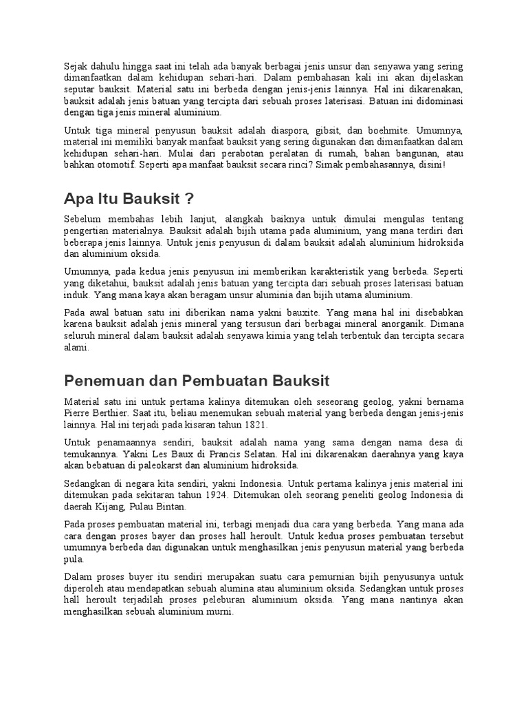 Bauksit | PDF | Griya & Taman