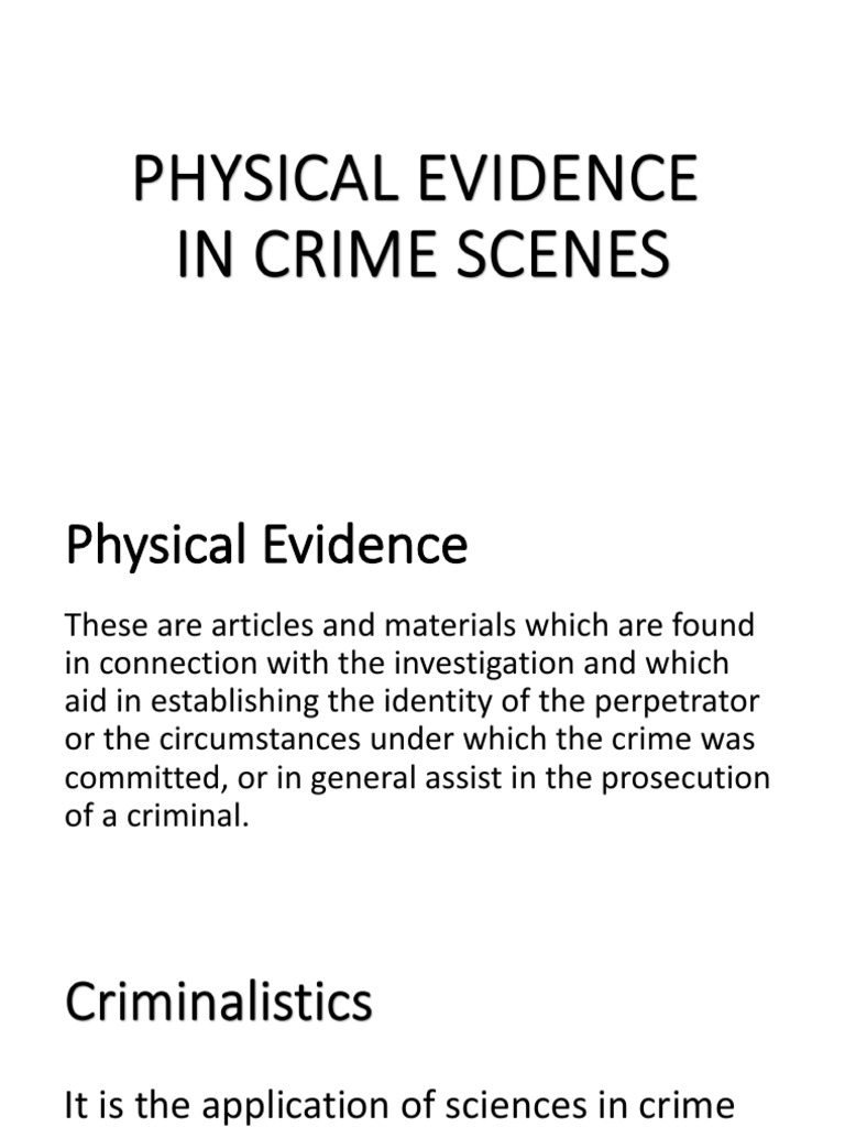 Understanding Physical Evidence in Crime | PDF | Blood | White Blood Cell