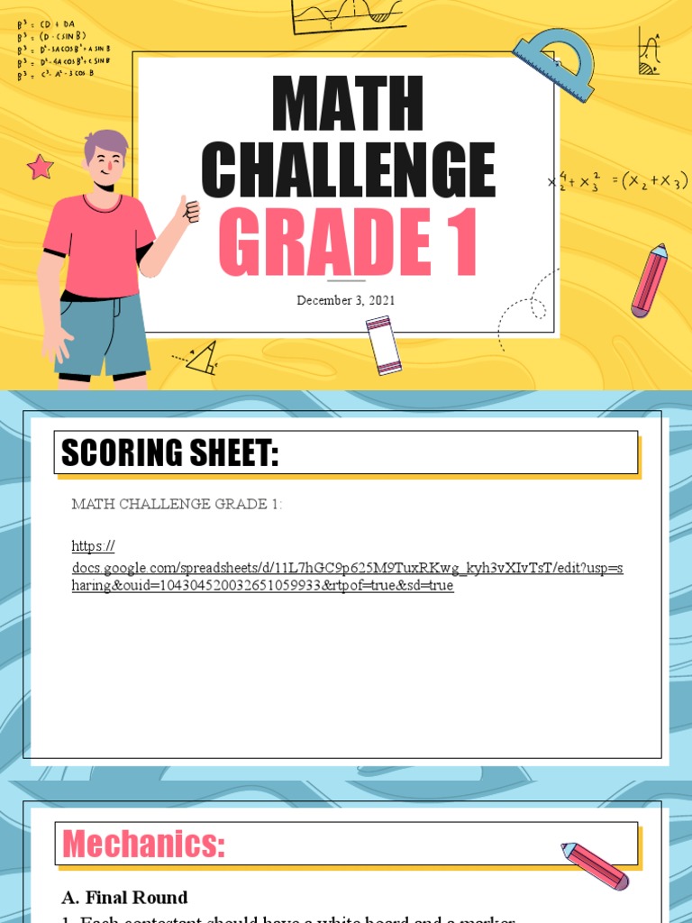Grade 1 Math Challenge Overview | PDF | Headphones