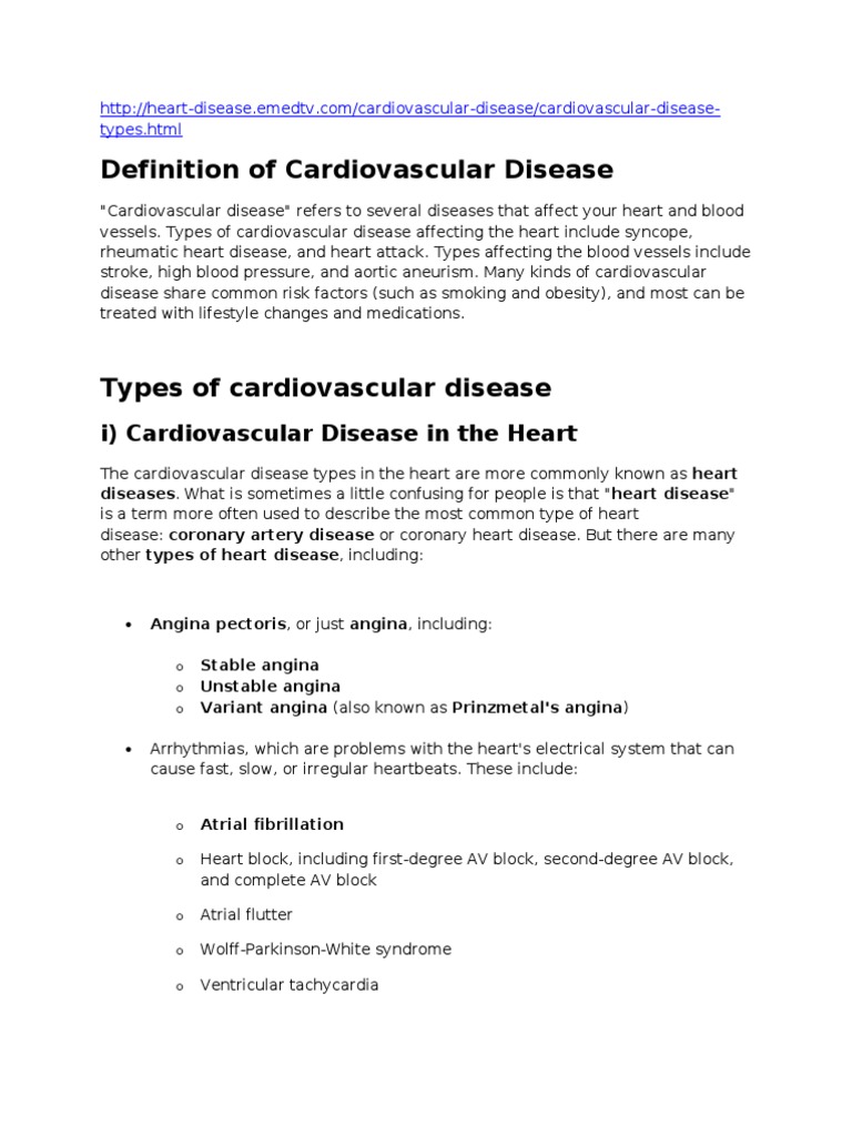 A Comprehensive Overview of Cardiovascular Disease Types, Symptoms, and ...