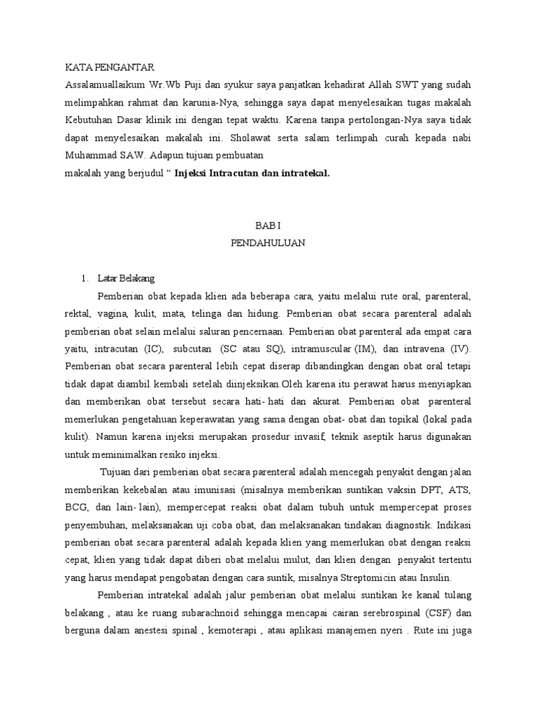 Makalah Kelompok 6 TTG Ic Dan Intratekal | PDF