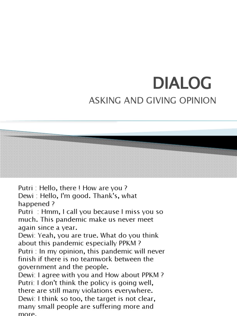 Dialog Asking and Giving Opinion | PDF | Lifestyle