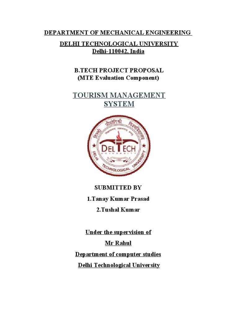 Tourism Management System | PDF | Software Development | Computer Science