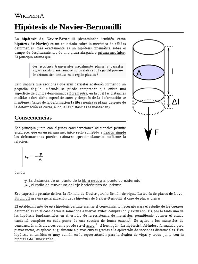 Hipótesis de Navier-Bernouilli | PDF | Doblar | Mecánica