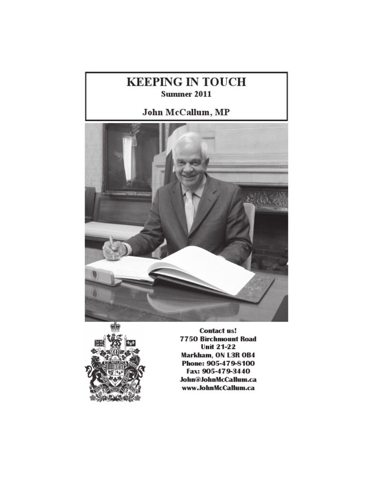 John McCallum MP Summer Update 2011 | PDF | House Of Commons Of The ...