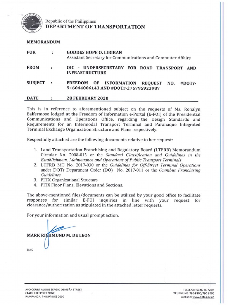 Ms. Balfermoso - PITX Organizational Structure and Space Requirements ...