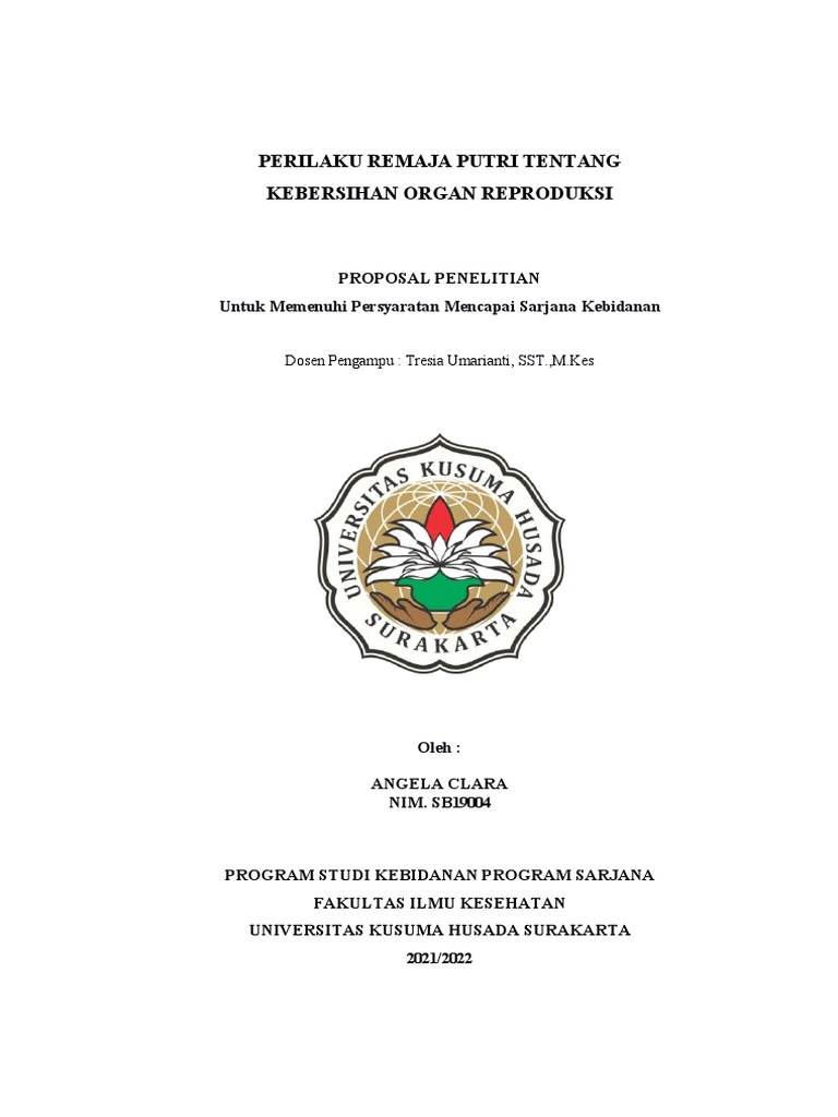 Tugas Proposal Angela Clara | PDF | Pengembangan Diri