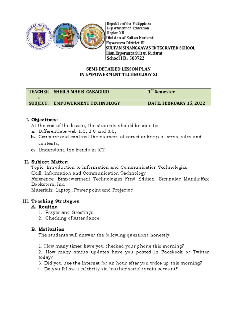 Division of Sultan Kudarat Esperanza District III Sultan Sinanggayan ...
