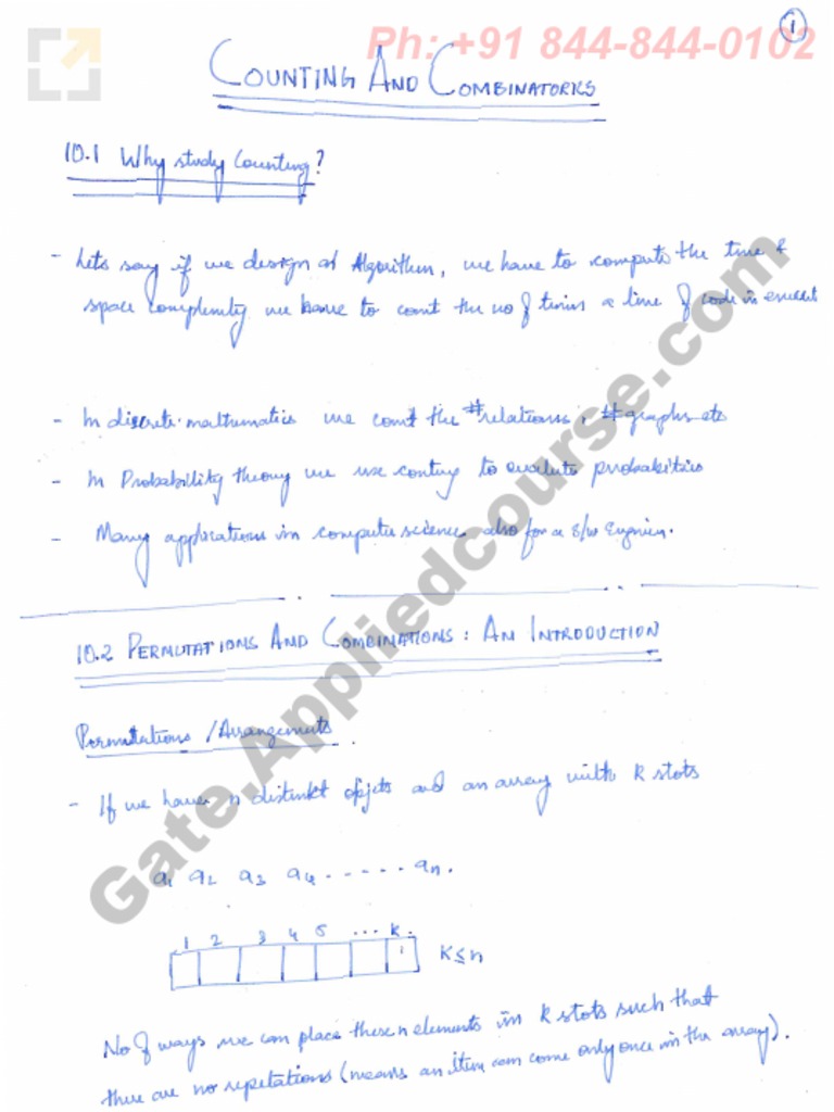 Counting and Combinatorics | PDF Counting and Combinatorics | PDF