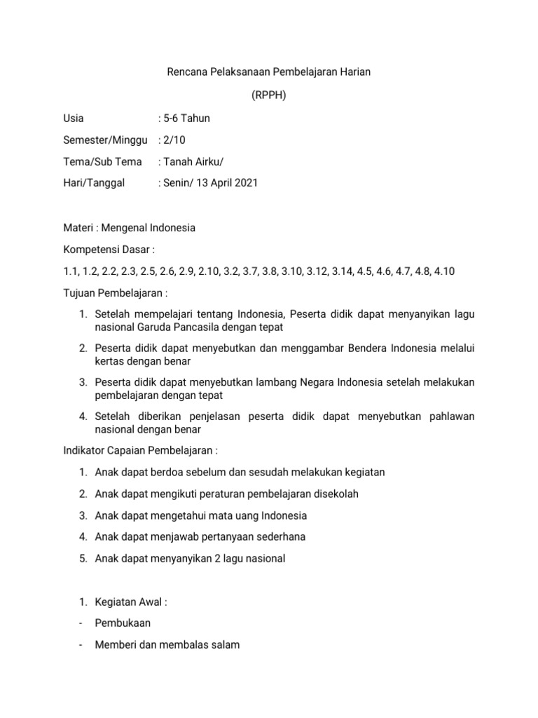 RPPH Simulasi Kelompok 1 | PDF