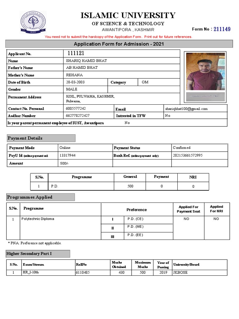 Islamic University Of Science Technology Pdf