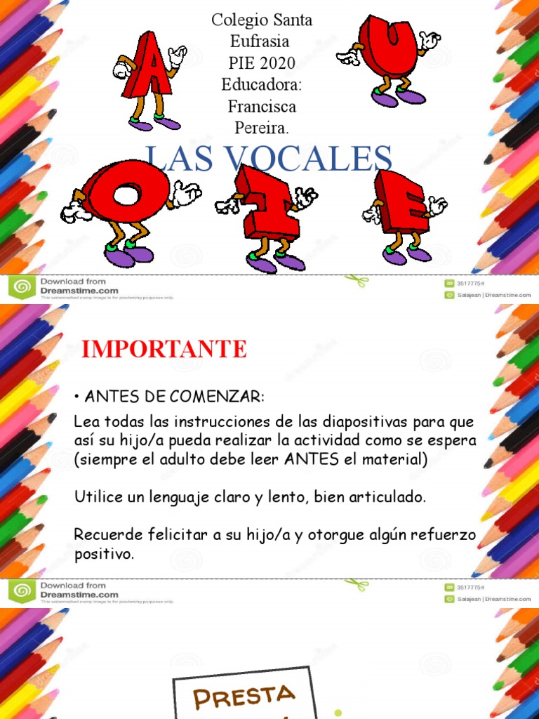 1) Las Vocales y Sonido Inicial | PDF | Artes del Lenguaje y Comunicación