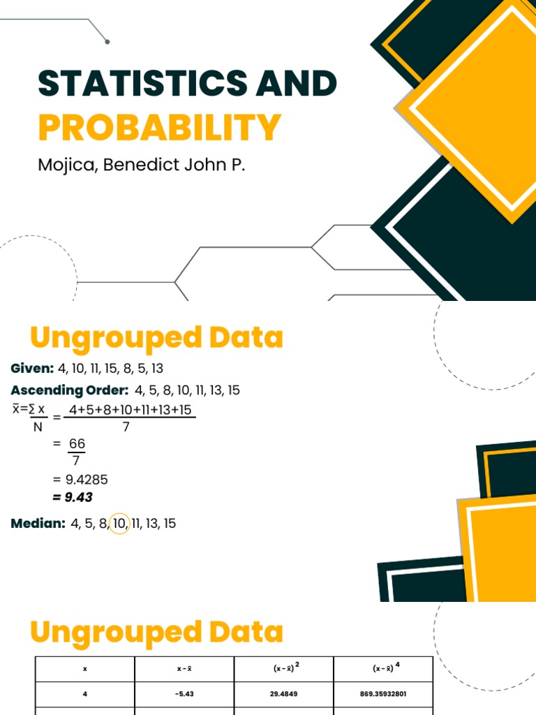 Statistics and Probability Grouped and Ungrouped Data | PDF | Probability Theory | Descriptive ...
