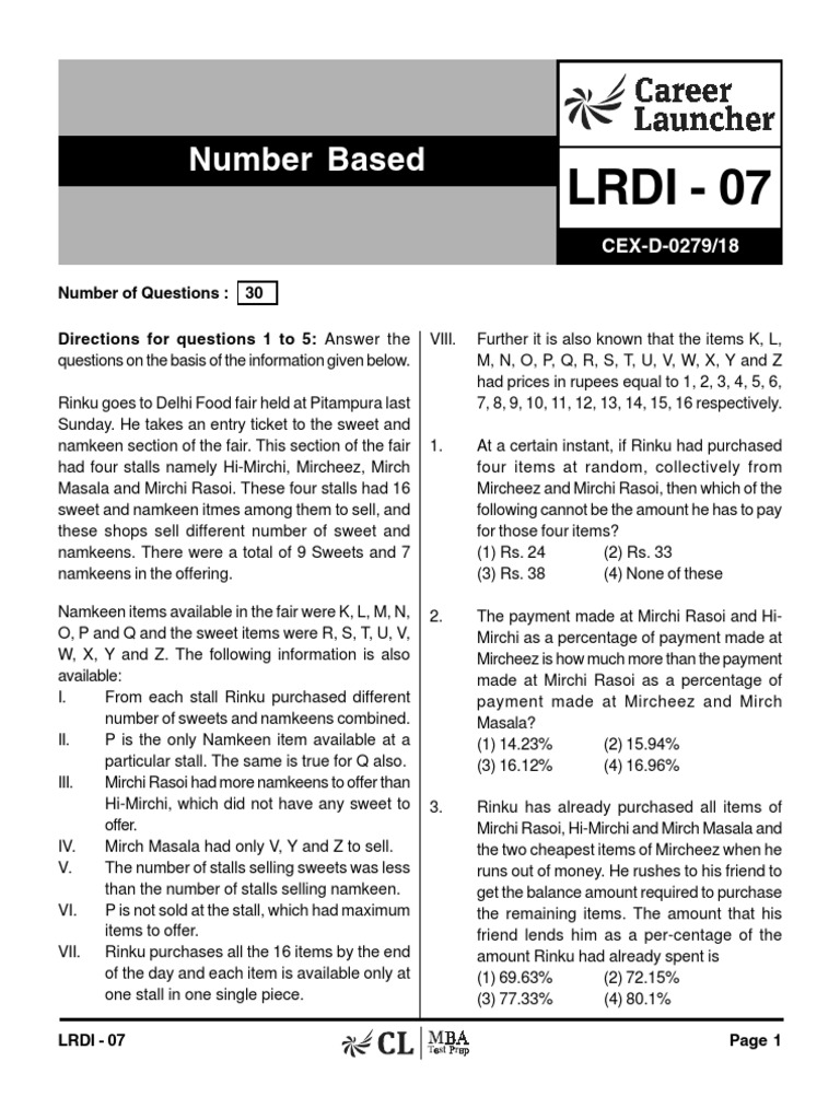 LRDI-07 Number Based With Solutions | PDF | Matrix (Mathematics) | Physics