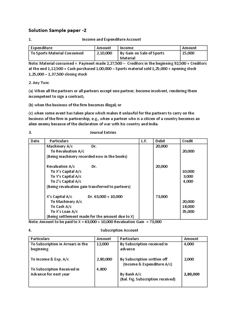 Solution Ultimate Sample Paper 2 | PDF | Fixed Asset | Debits And Credits
