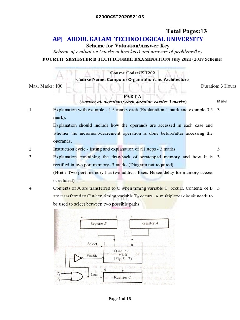 Cst202 Scheme July 2021 | PDF | Central Processing Unit | Computer Program