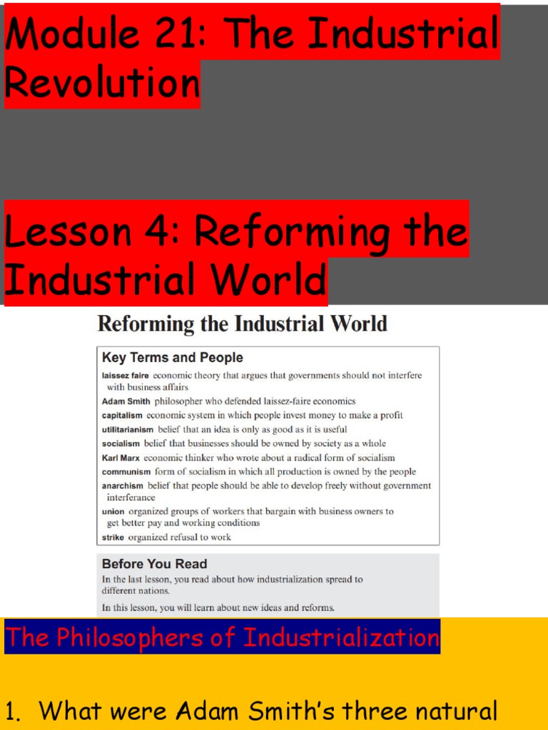 1 Reforming The Industrial World | PDF | Socialism | Trade Union